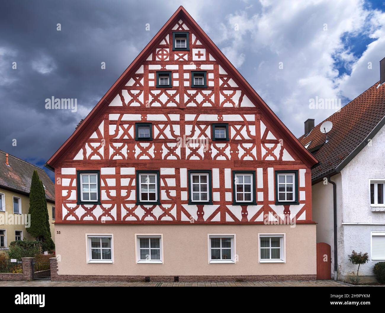 Historic half-timbered house from 1671, Ebermannstadt, Upper Franconia ...