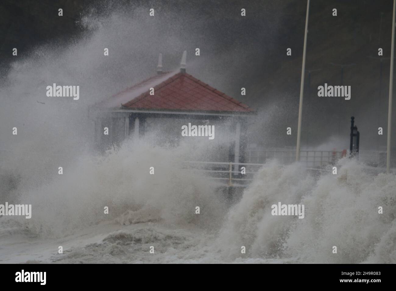 Aberystwyth Wales UK weather 8th December 2021 . Storm Barra continues ...