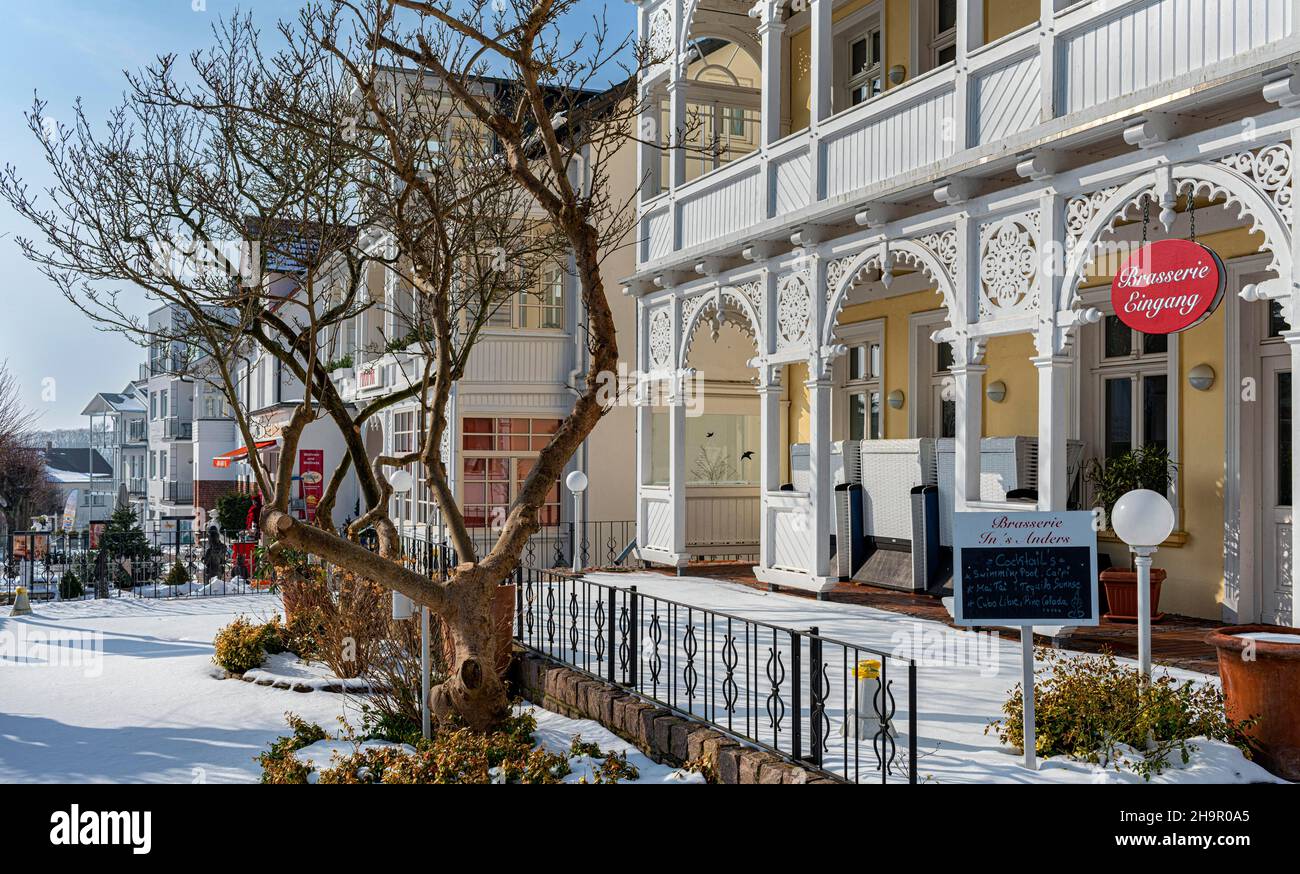 Traditional houses in the Baltic resort of Sellin, Ruegen, Germany ...
