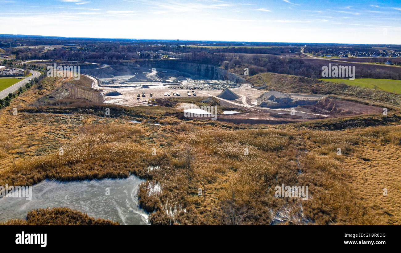 Distant View of Rock Quarry Stock Photo - Alamy