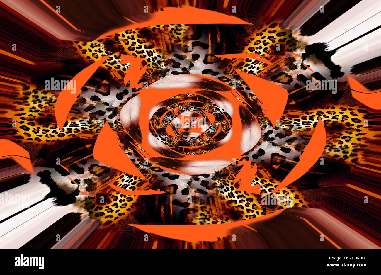 abstract fractal psychedelic shape texture with color pencil ...