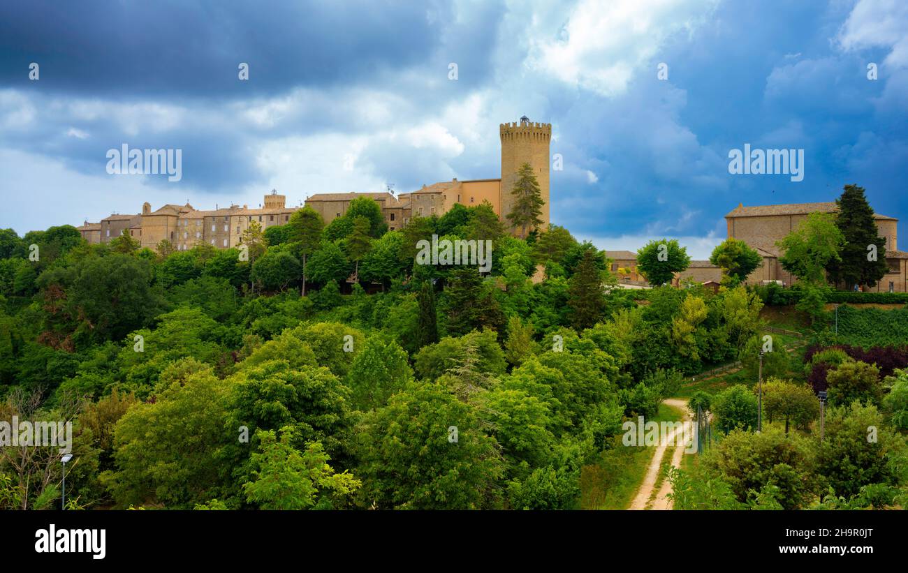 Moresco, famous medieval village in the Fermo province, Marche, Italy ...