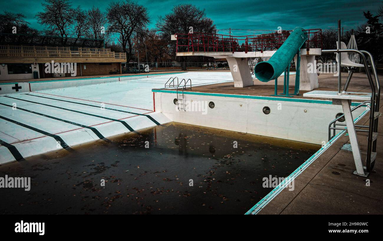Closed Water Park for Autumn and Winter Stock Photo - Alamy