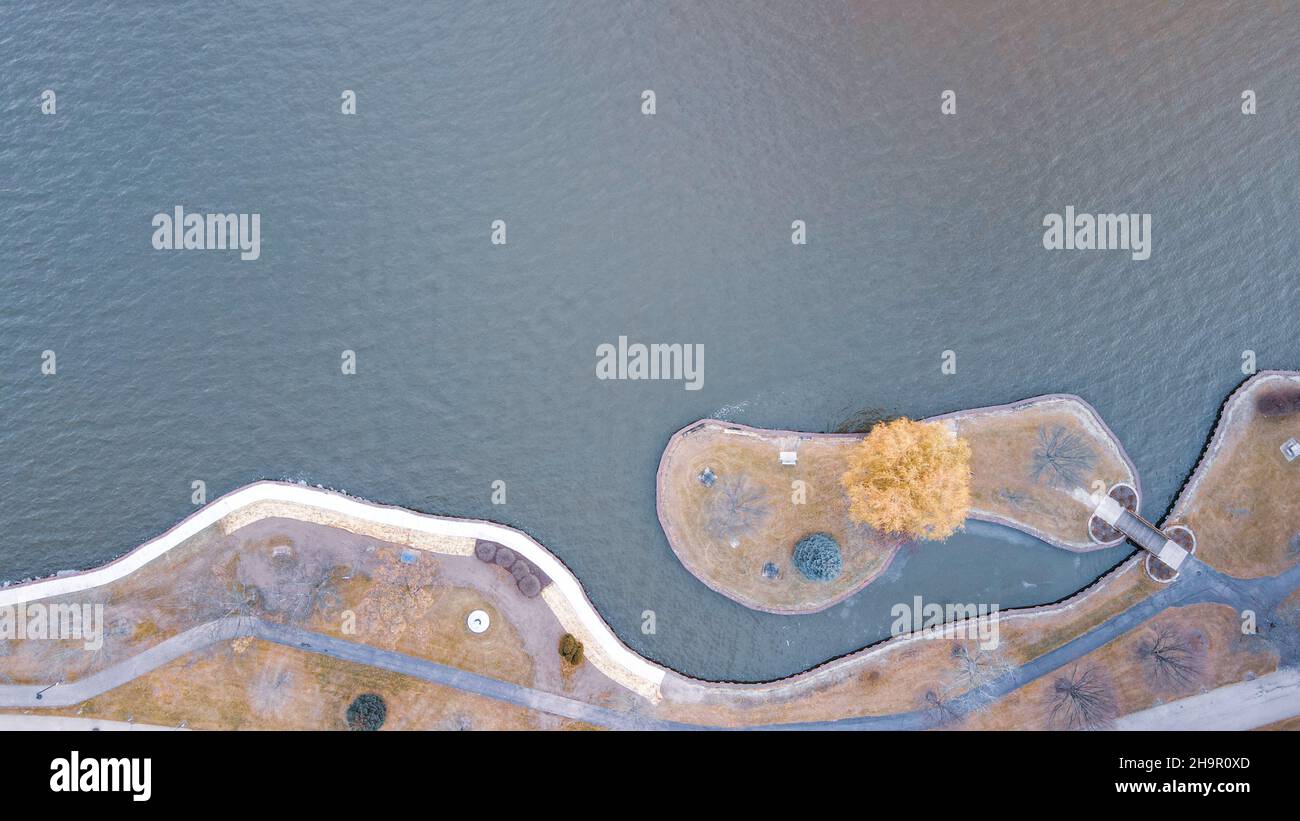 Horizontal View of Island from Above Stock Photo - Alamy