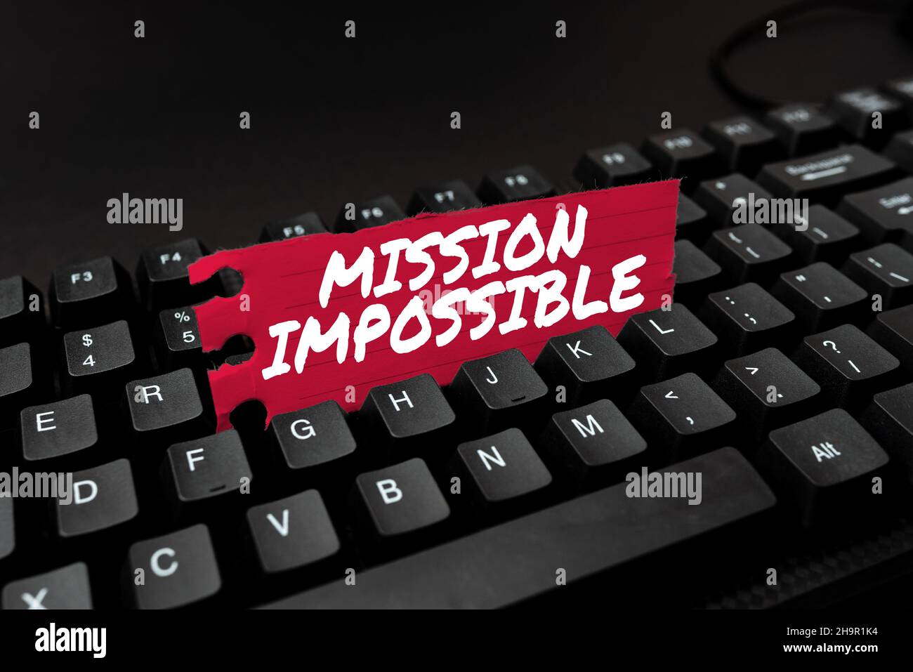 Conceptual display Mission Impossible. Internet Concept Difficult ...
