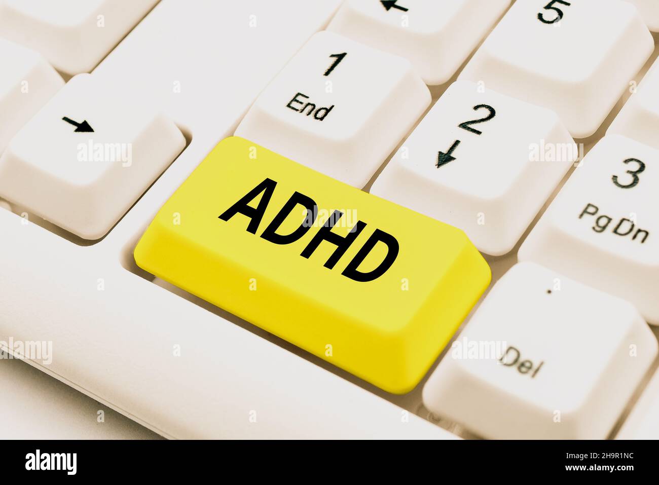Text caption presenting Adhd. Business showcase Mental health disorder ...
