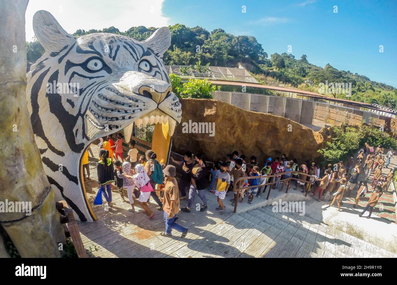 Pampanga Province, Philippines. 8th Dec, 2021. People visit the Clark ...