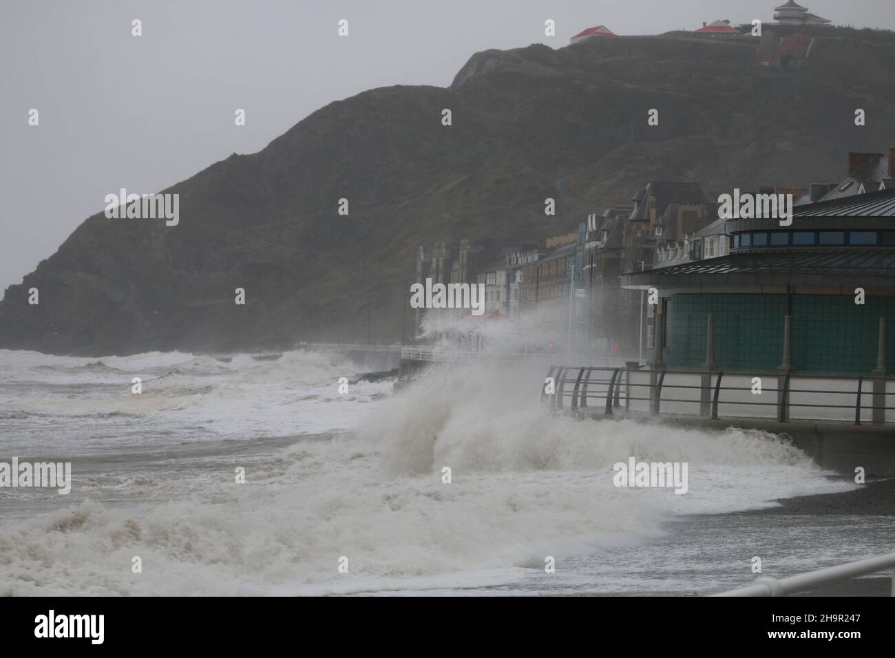 Aberystwyth Wales UK weather 8th December 2021 . Storm Barra continues ...