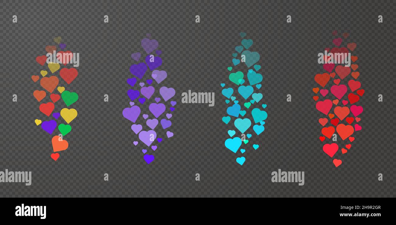 Live like stream social media reactions. Set of colorful vector flying ...