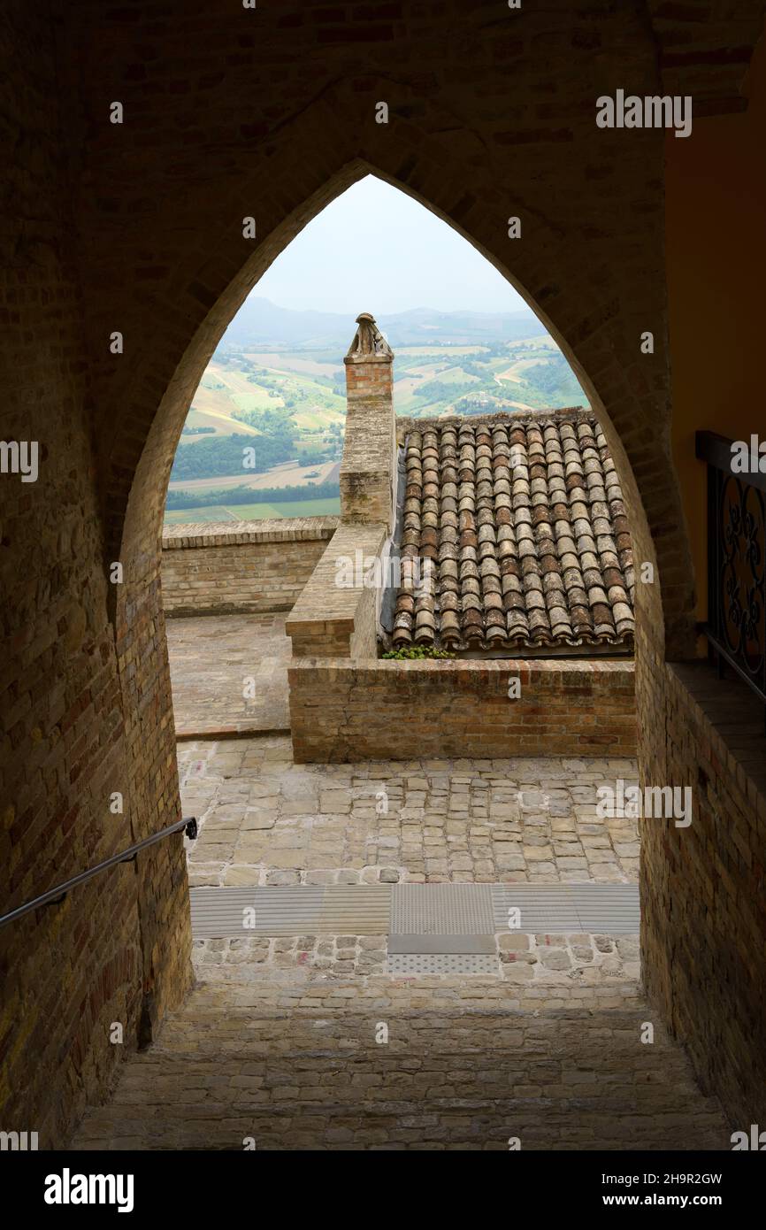Moresco, famous medieval village in the Fermo province, Marche, Italy ...