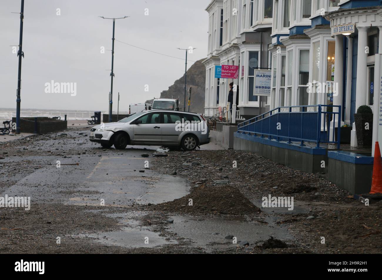 Aberystwyth Wales UK weather 8th December 2021 . Storm Barra continues ...