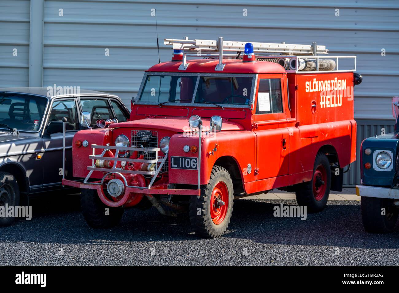 Old fire engine, vintage car, Iceland Stock Photo - Alamy