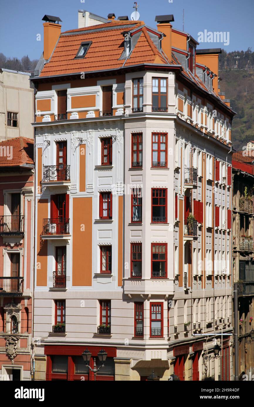 Vertical shot of a building with white facade in Bilbao during the day ...