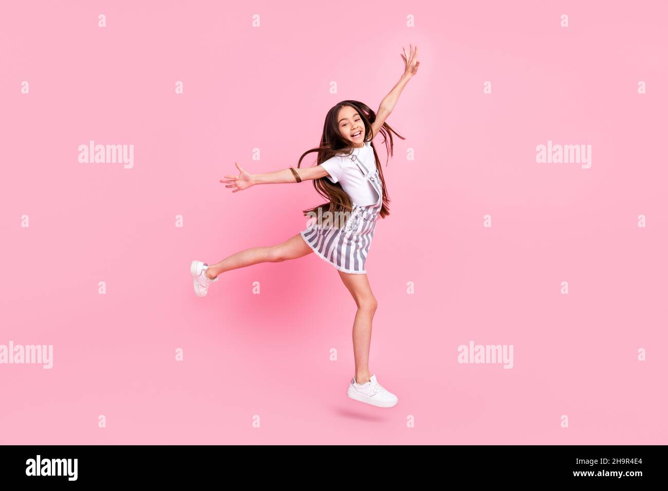Full body photo of cheerful positive happy nice small girl good mood ...