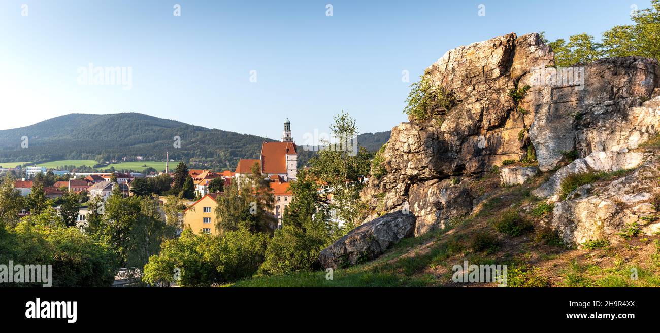 Panoramic view to town Prachatice, South Bohemian Region, Czech ...