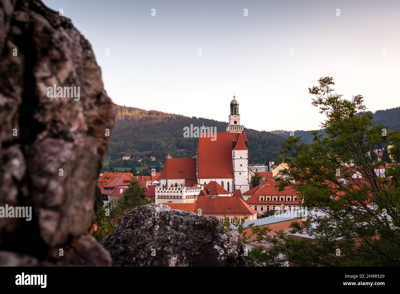 View to town Prachatice, South Bohemian Region, Czech Republic with ...