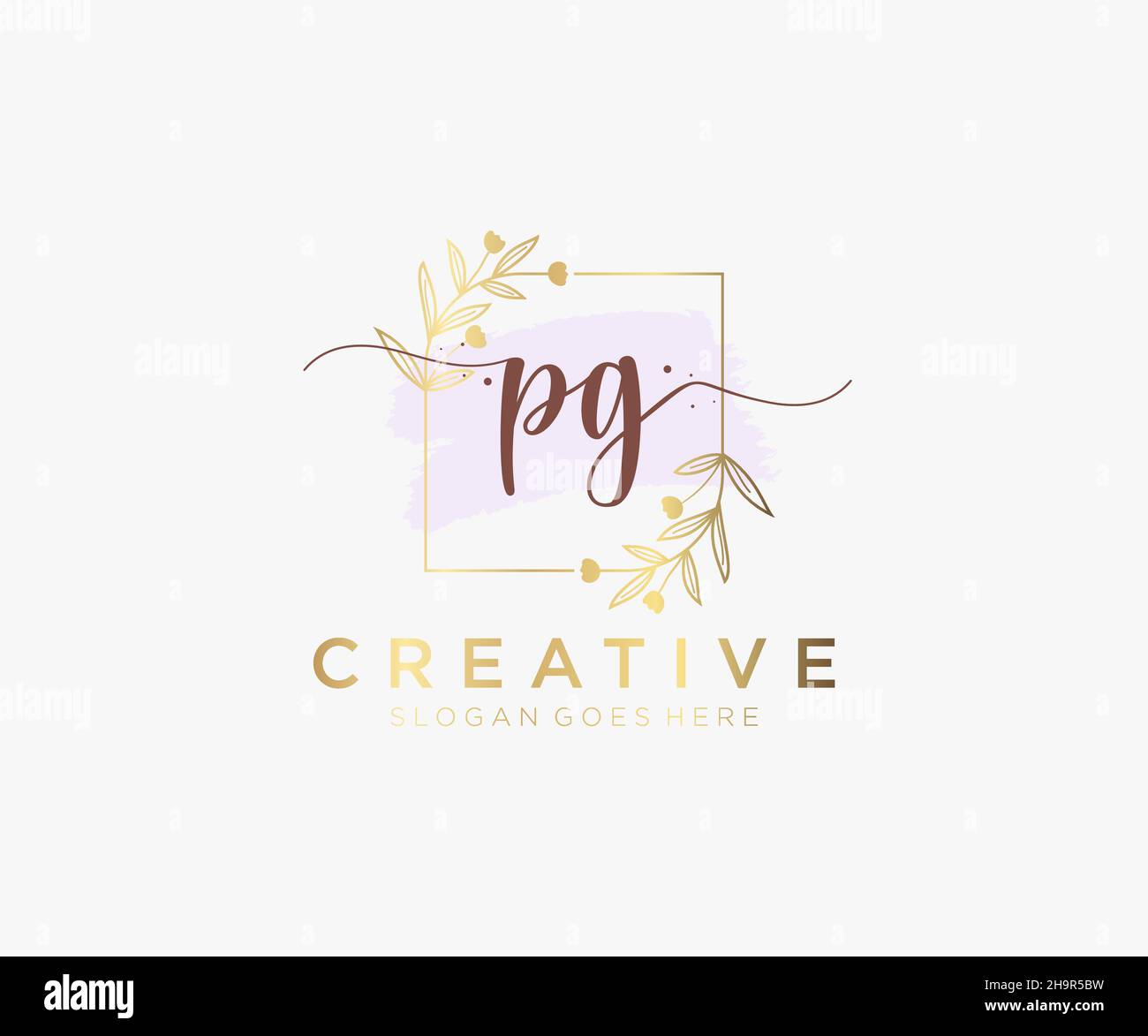 PG feminine logo. Usable for Nature, Salon, Spa, Cosmetic and Beauty ...