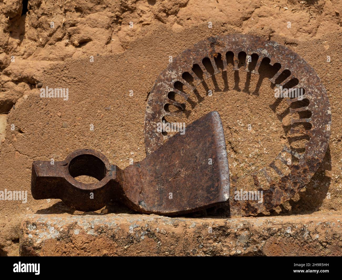 Old working tools from a vegetable garden covered on rust Stock Photo ...