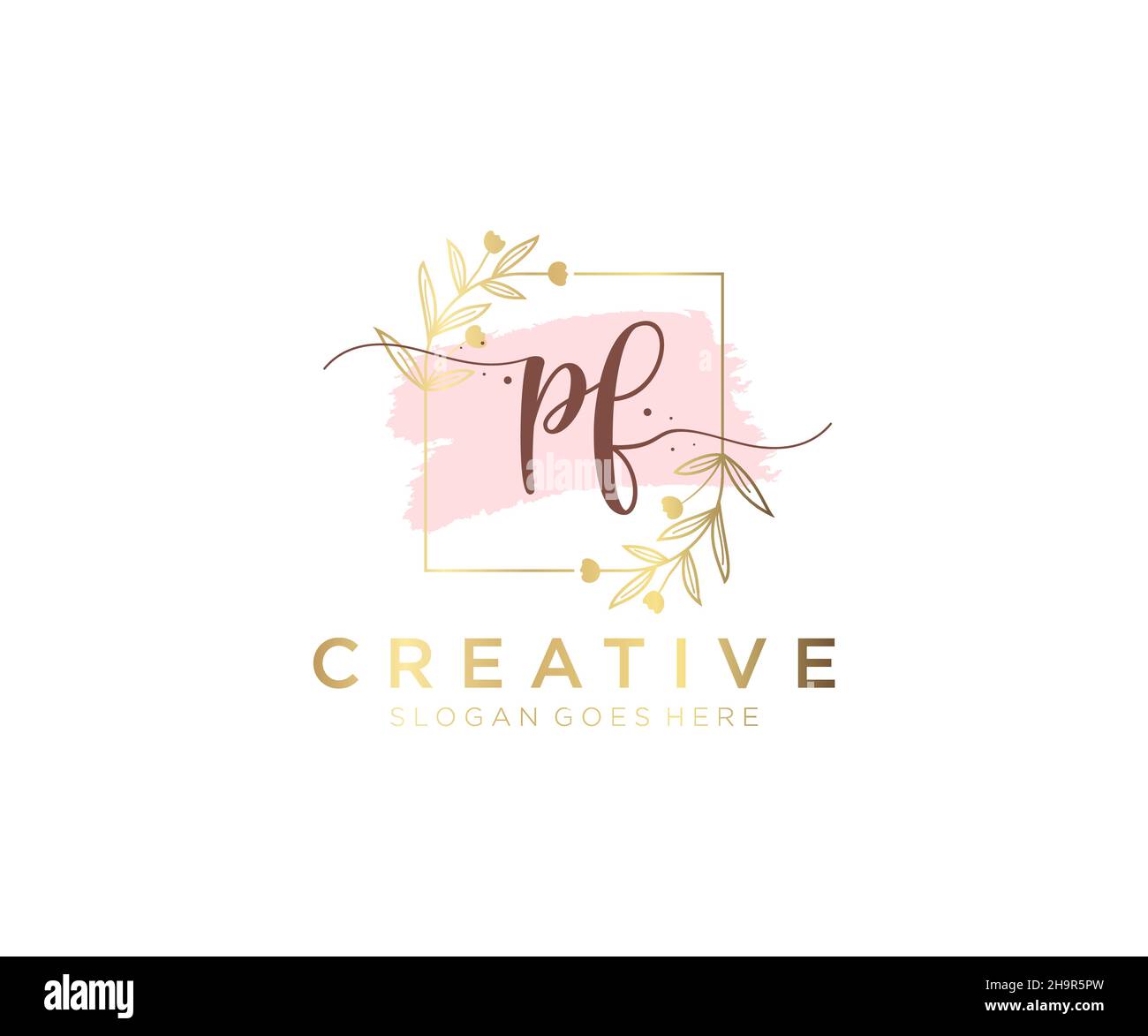 PF feminine logo. Usable for Nature, Salon, Spa, Cosmetic and Beauty ...