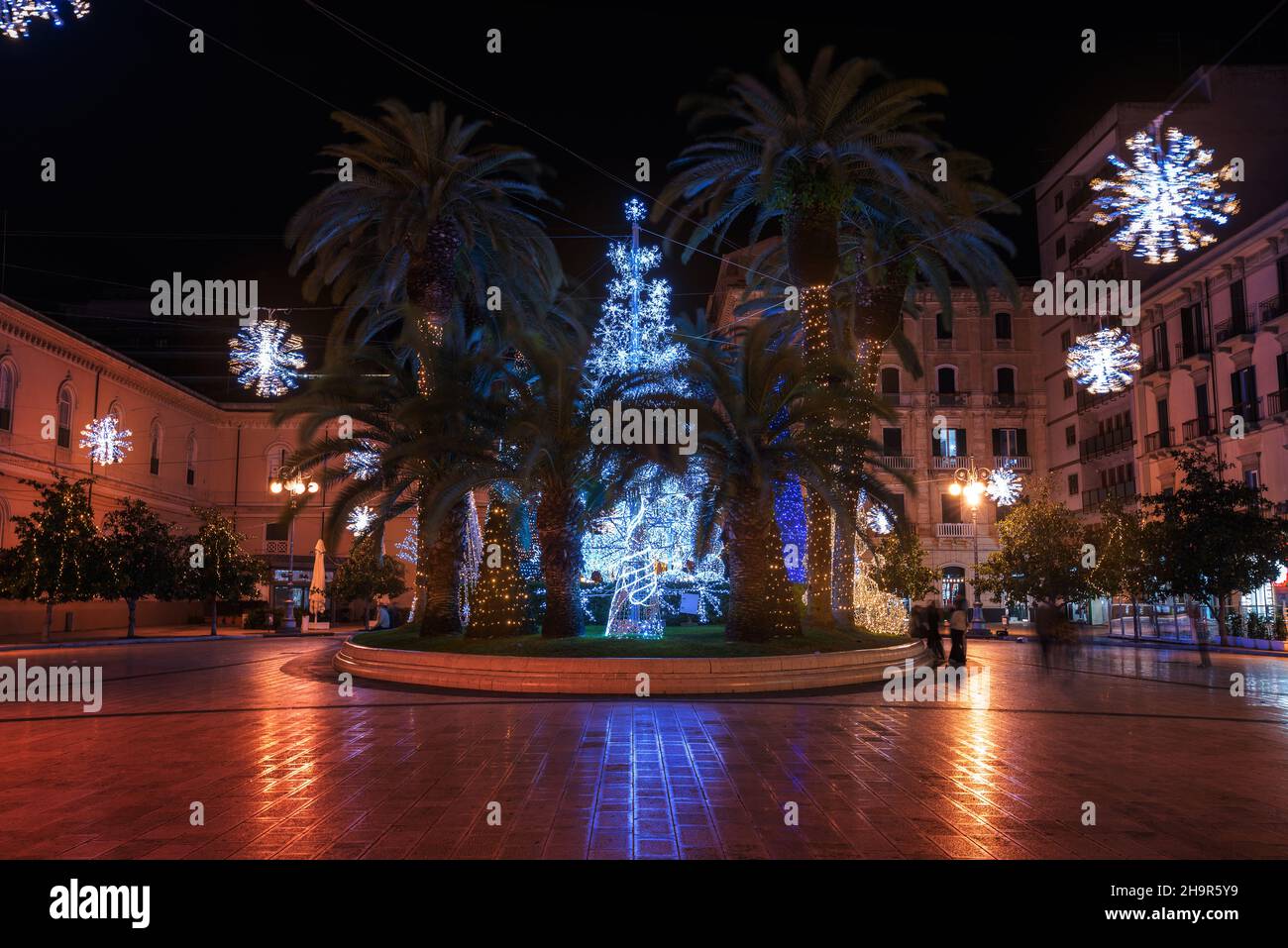Christmas atmosphere in Europe. Taranto city in Puglia, Italy Stock ...