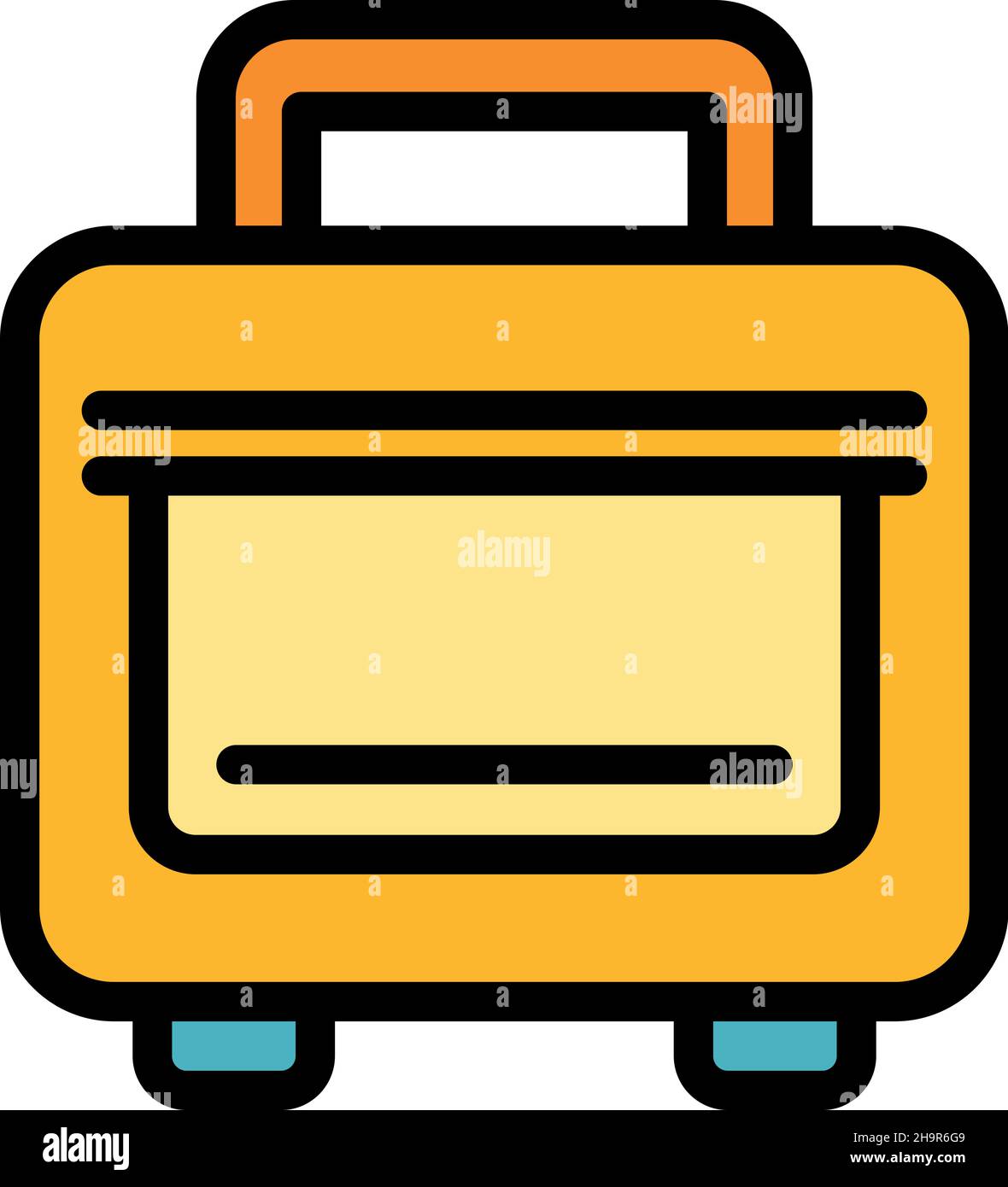 Case laptop bag icon. Outline case laptop bag vector icon color flat ...