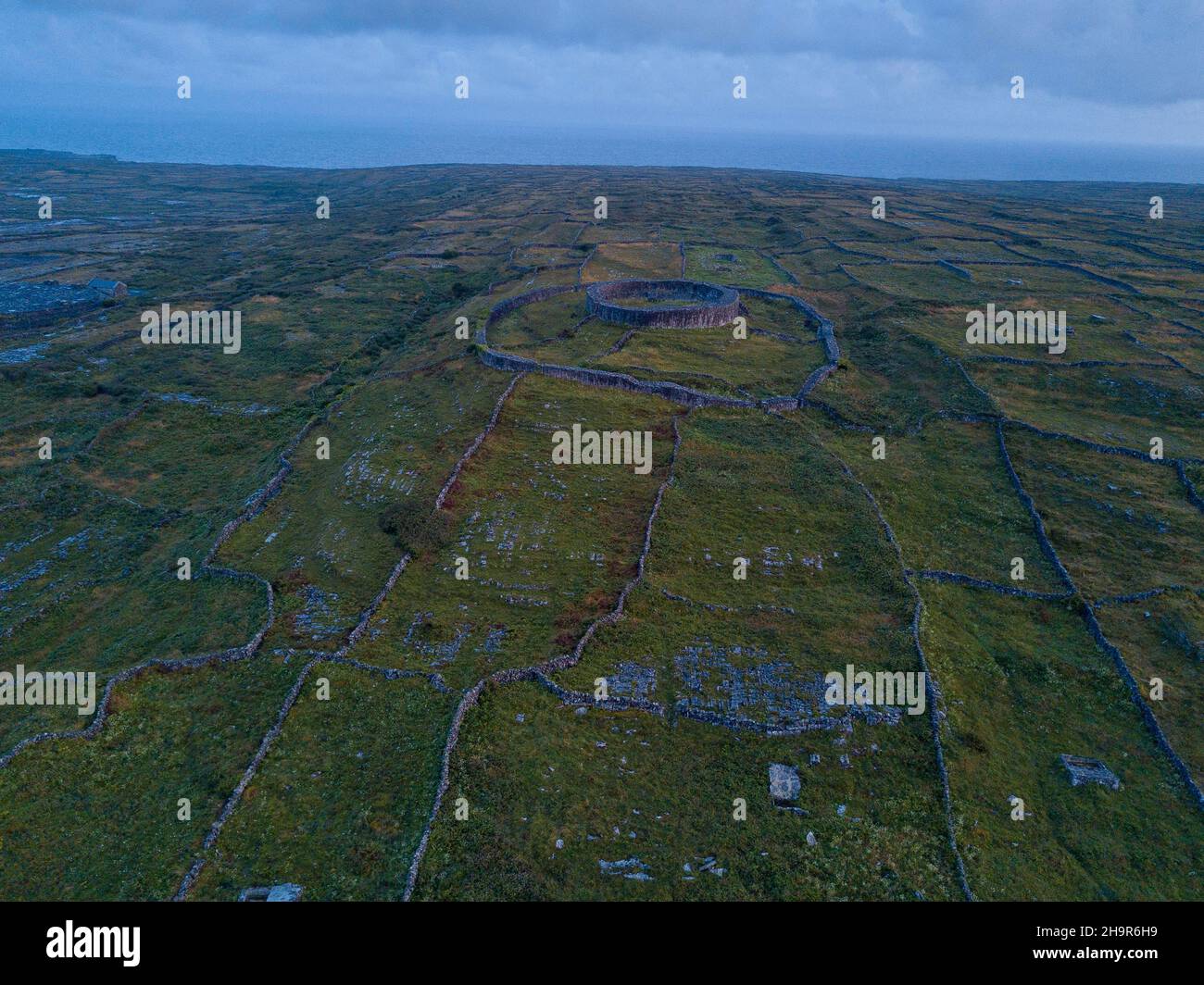 Dun Eochla, Rundfort, Stone Fort, Aerial View, Aran Islands, Inishmore ...