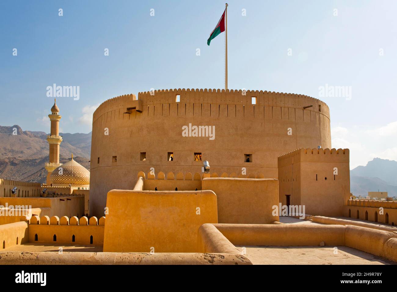 Round Tower, Nizwa Fort, Oasis City of Nizwa, Nizwa, Oman Stock Photo ...