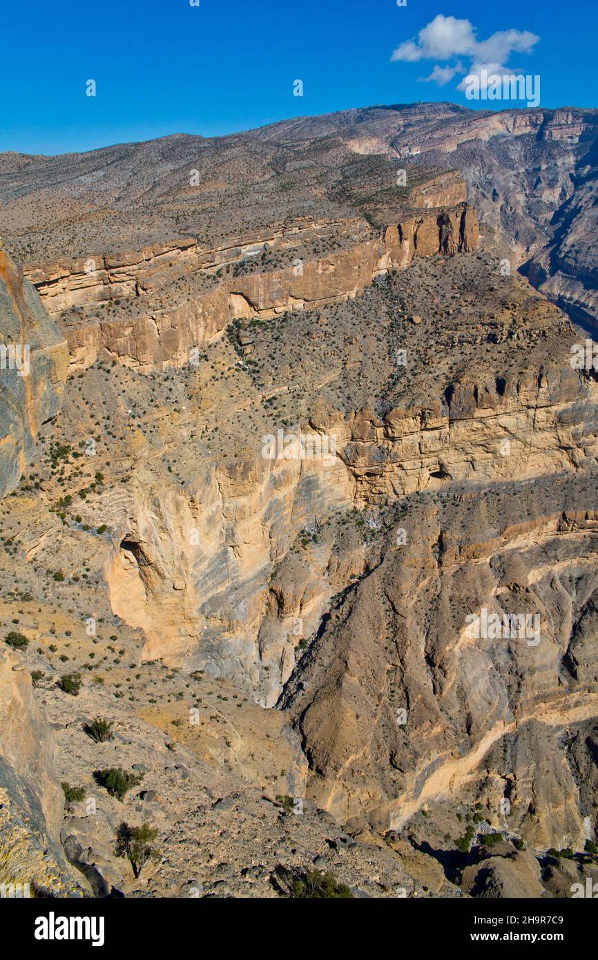 Canyons on the Massif of Jabal Akhdar, Jabal Akhdar, Oman Stock Photo ...