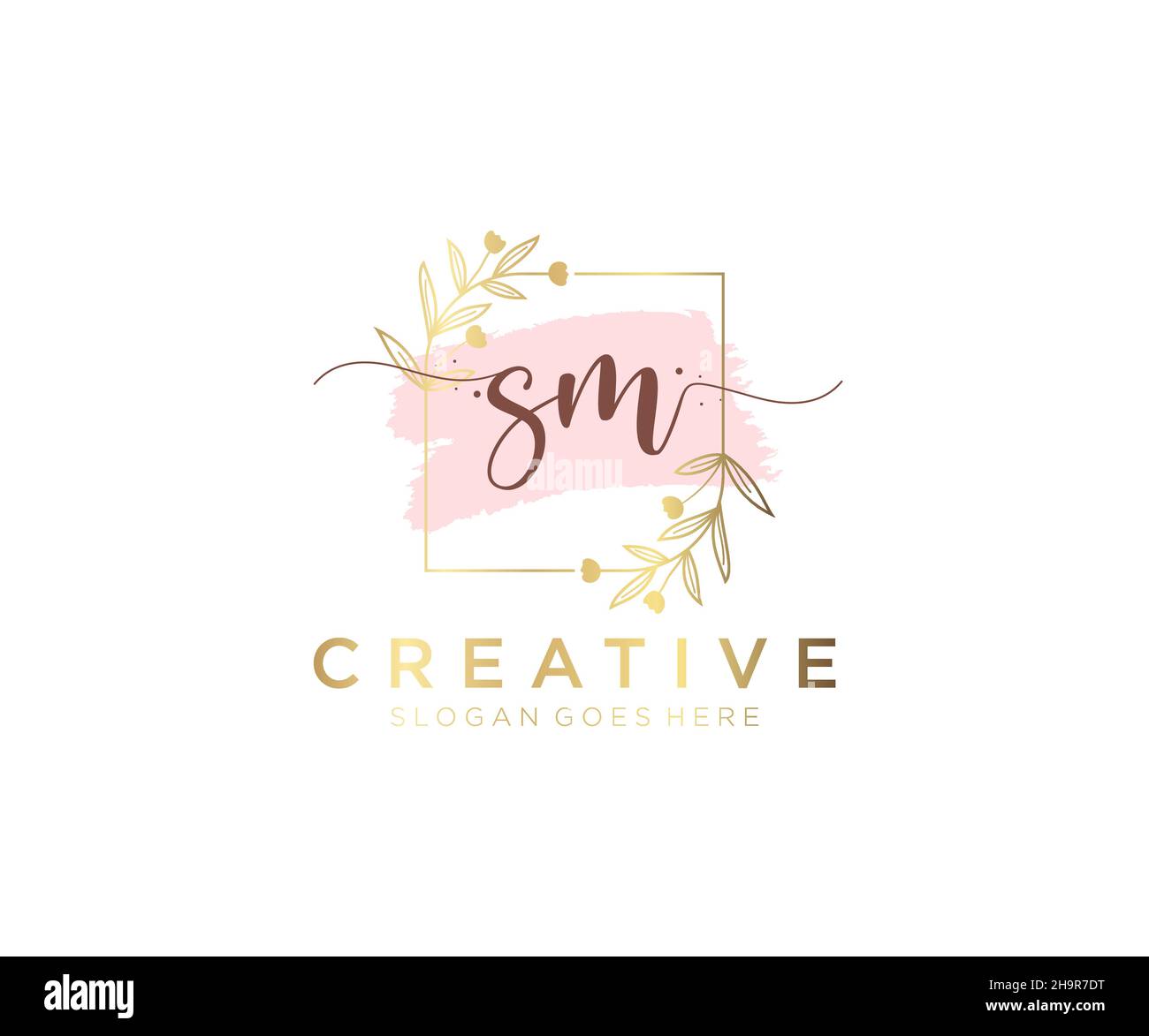 SM feminine logo. Usable for Nature, Salon, Spa, Cosmetic and Beauty ...