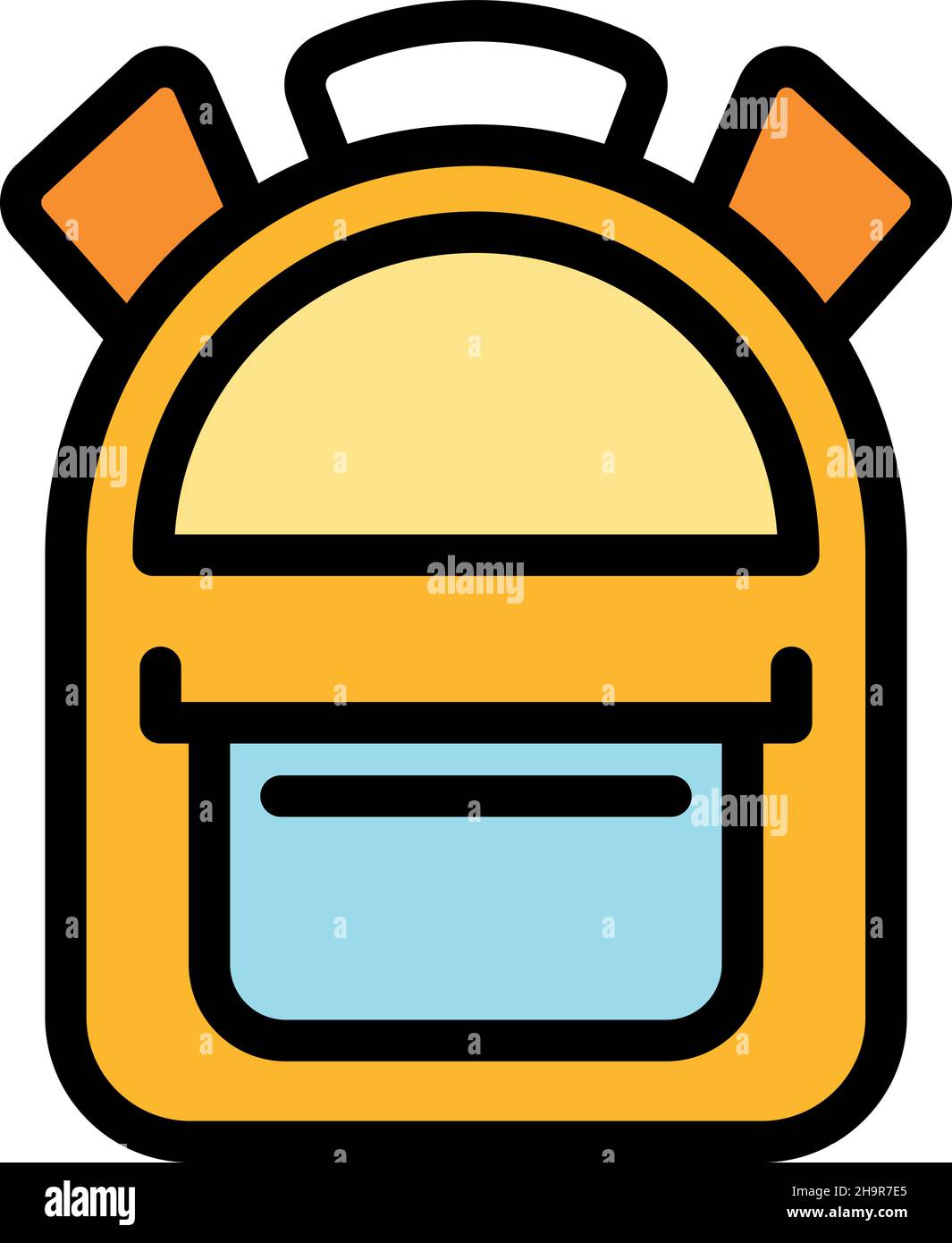 Laptop backpack icon. Outline laptop backpack vector icon color flat ...