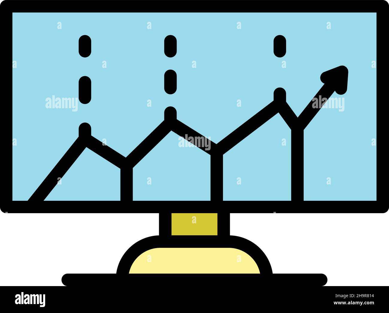 Graphic monitor icon. Outline graphic monitor vector icon color flat ...