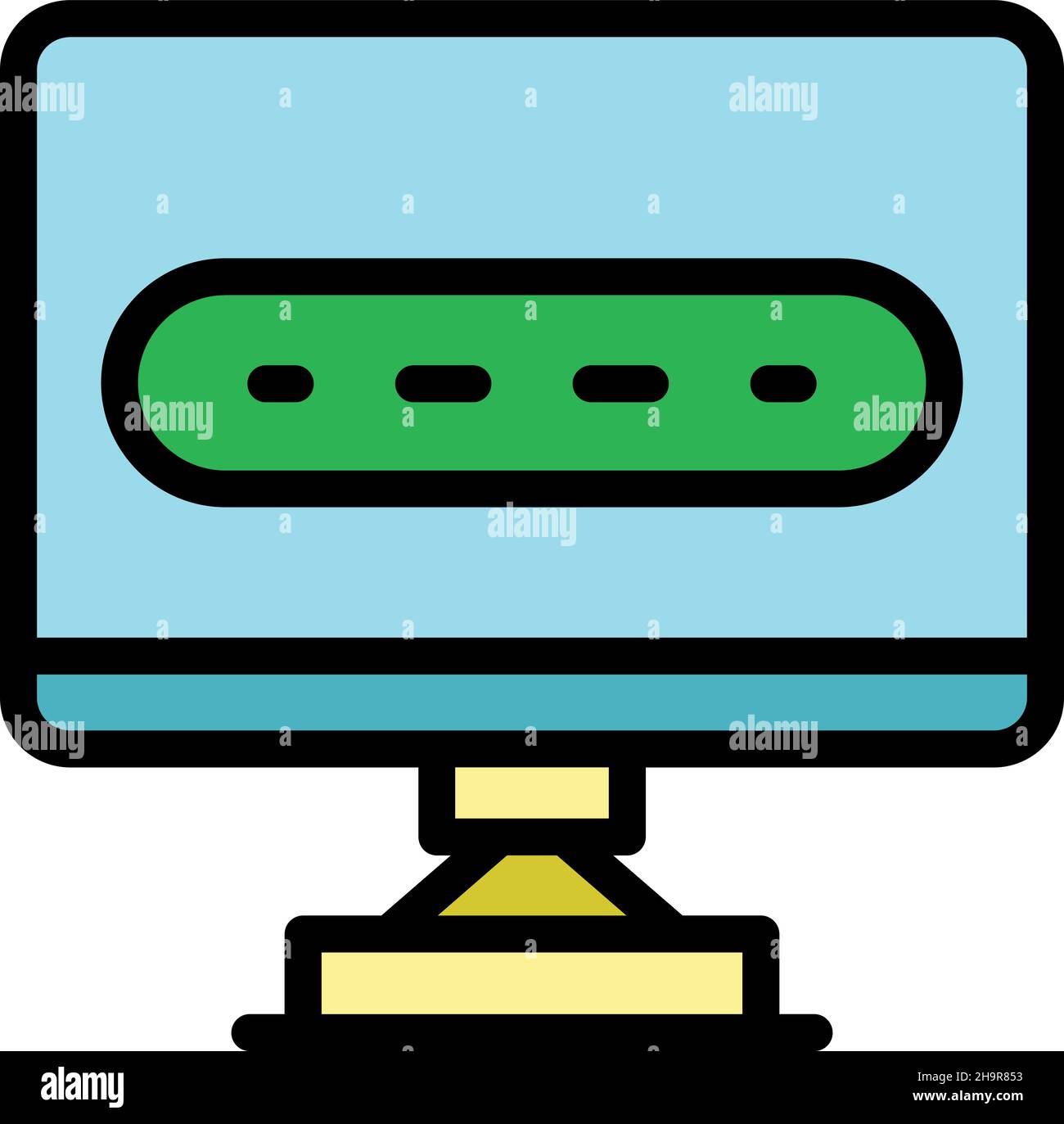 Computer monitor icon. Outline computer monitor vector icon color flat ...