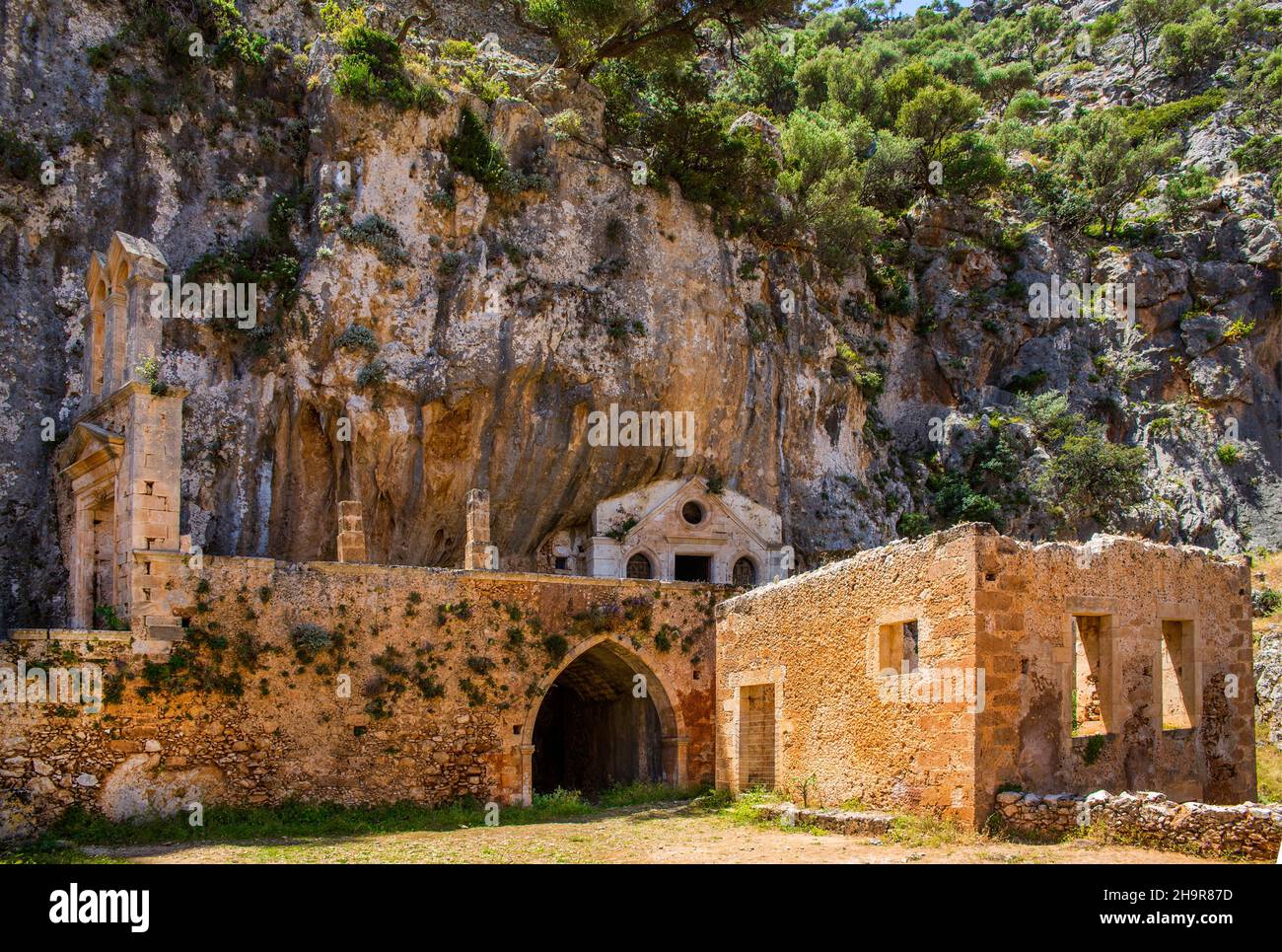 Abandoned Monastery Katholiko at Avlaki Gorge, Crete, Akrotiri ...