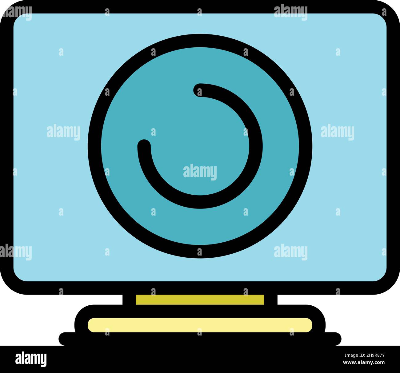 Loading monitor icon. Outline loading monitor vector icon color flat ...