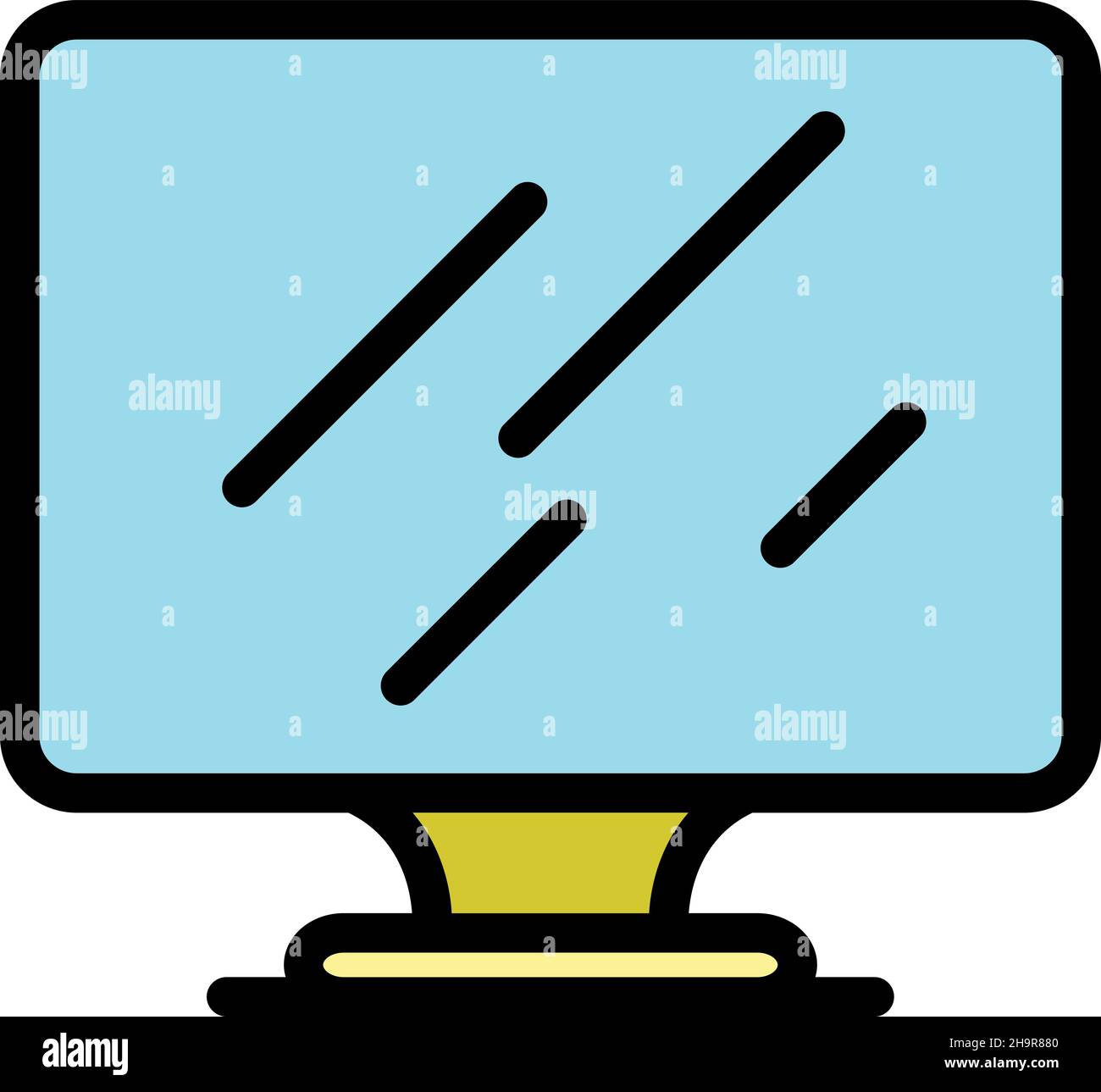 New monitor icon. Outline new monitor vector icon color flat isolated ...