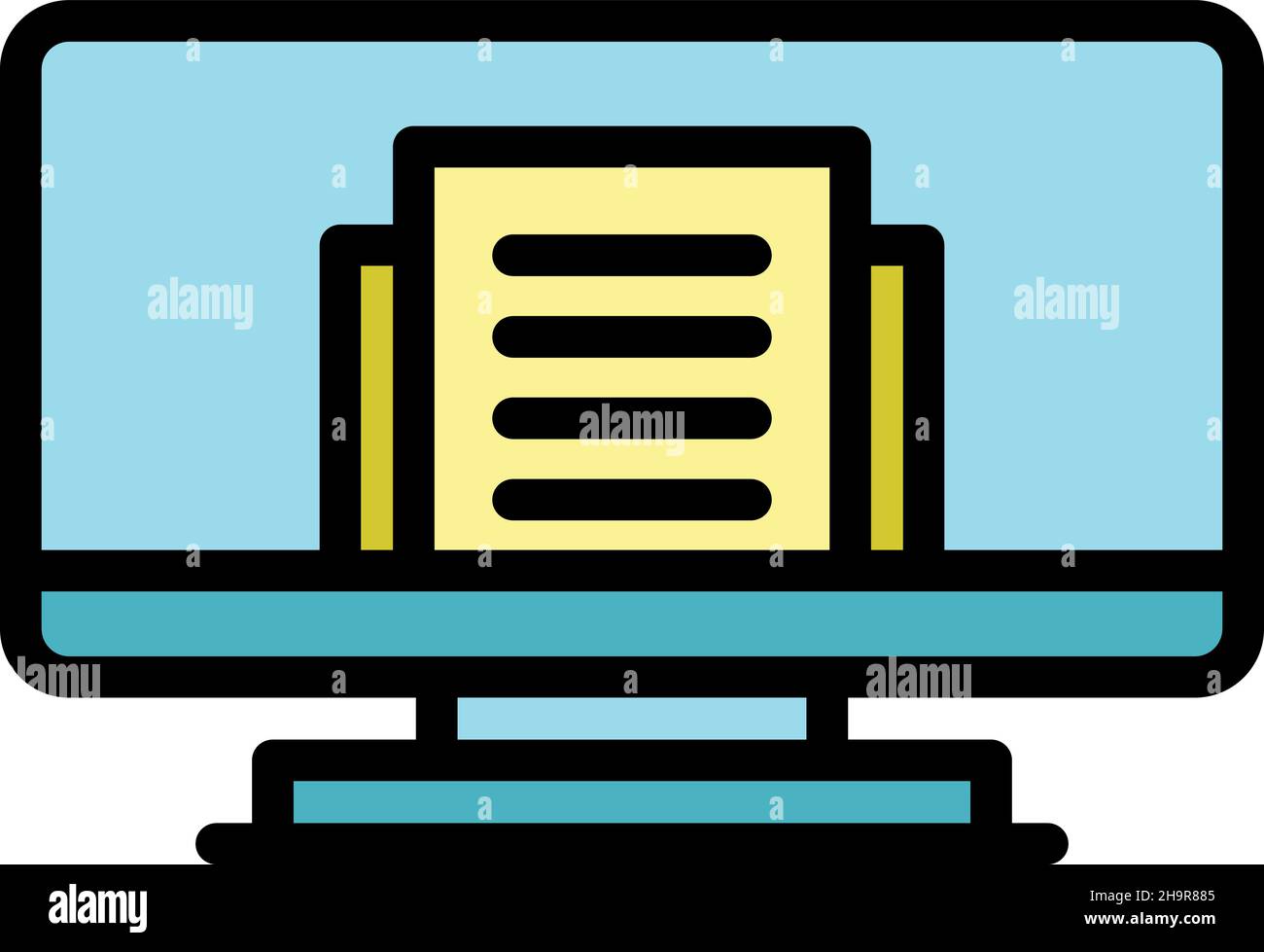 Desktop monitor icon. Outline desktop monitor vector icon color flat ...