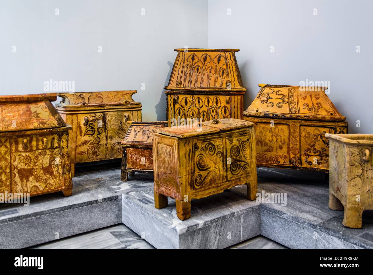 Chest sarcophagi, Larnax, Archaeological Museum with most important ...