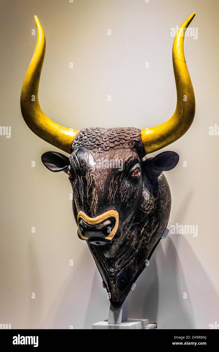 Stone bull's head rhyton (15th century BC), Archaeological Museum with ...