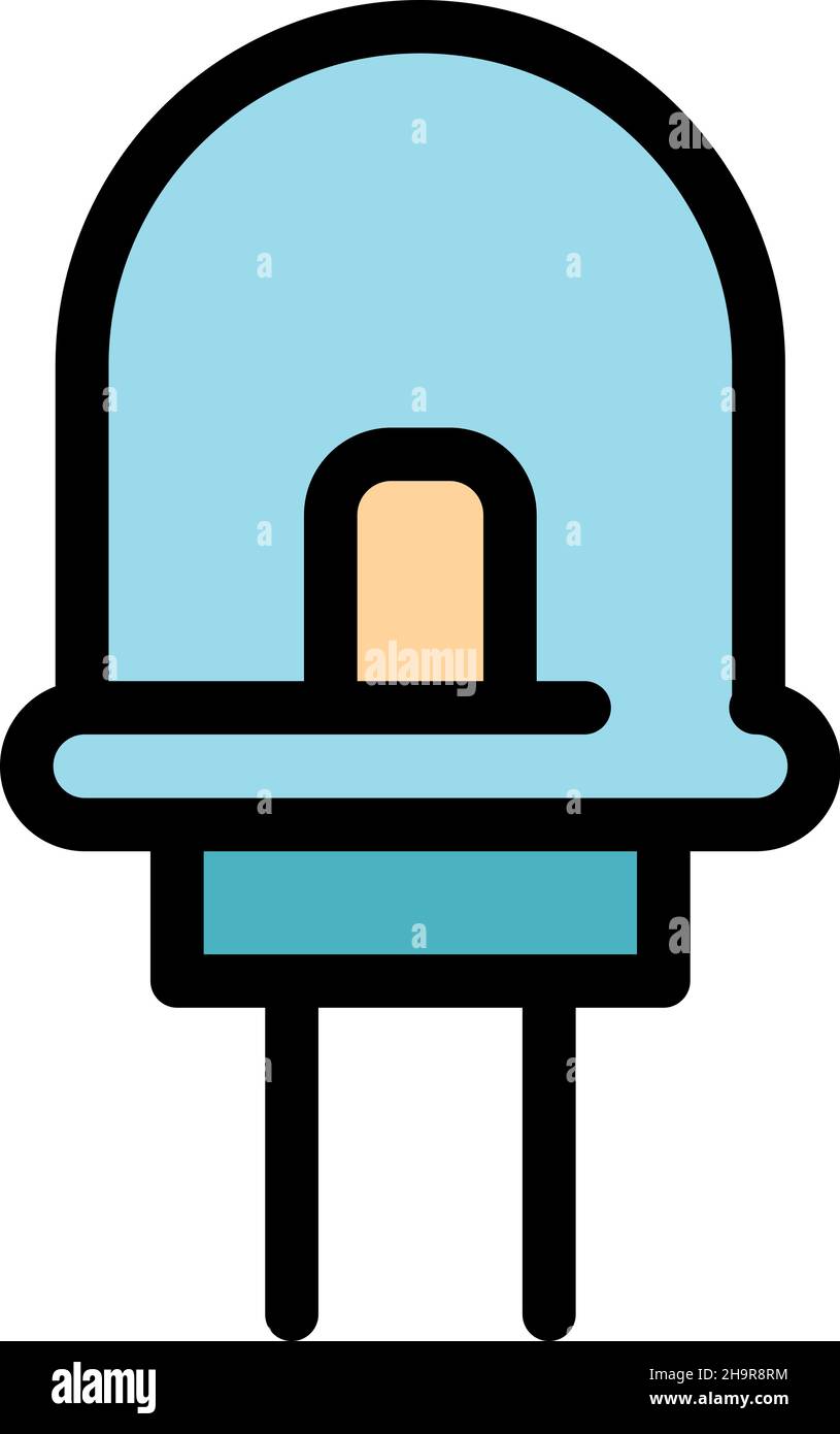 Circuit diode icon. Outline circuit diode vector icon color flat ...
