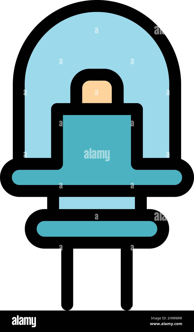 Light emitting diode icon. Outline light emitting diode vector icon ...