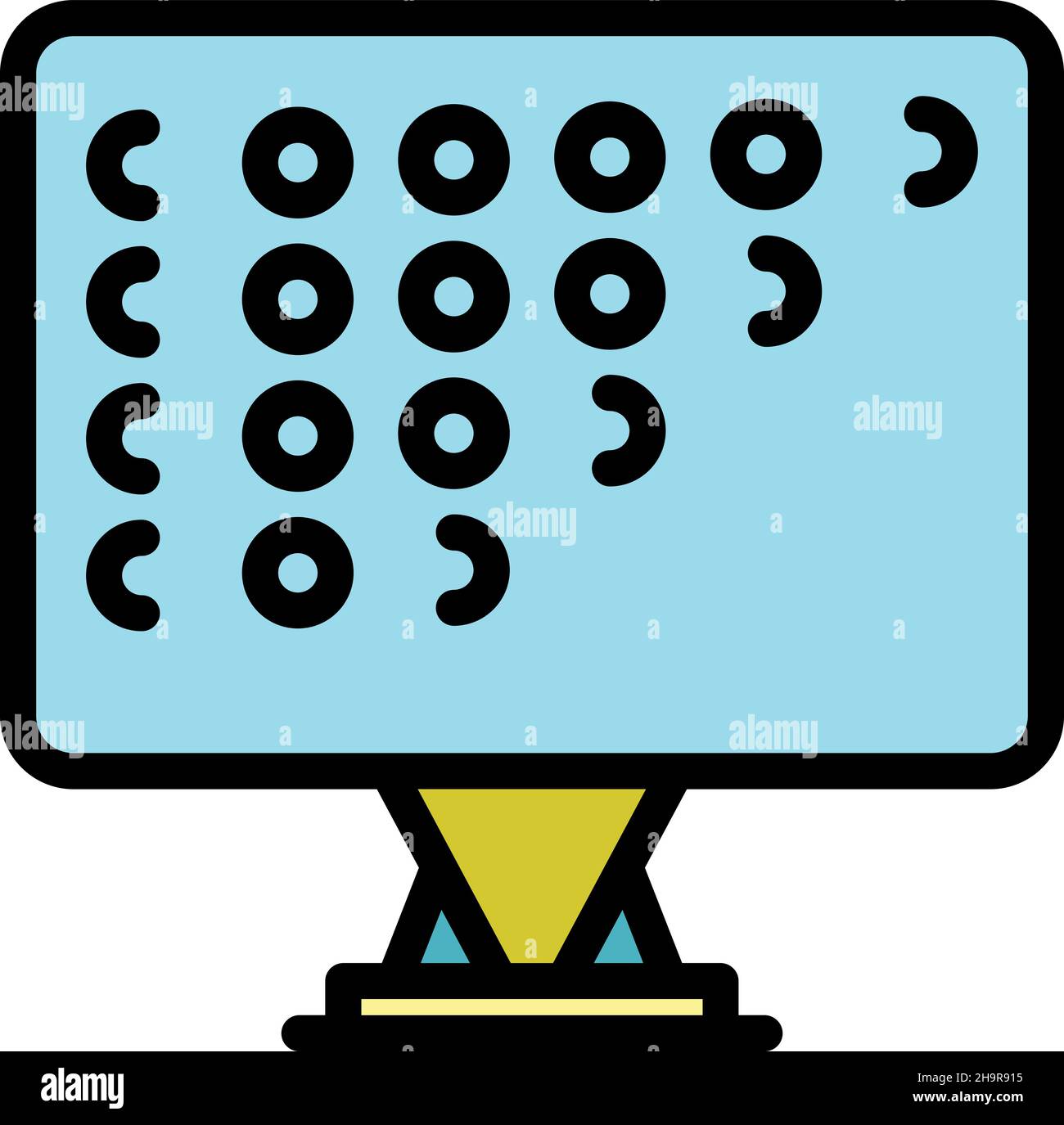 Code on monitor icon. Outline code on monitor vector icon color flat ...