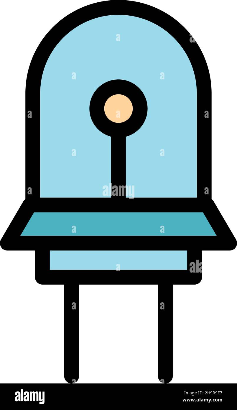 Electric diode icon. Outline electric diode vector icon color flat ...