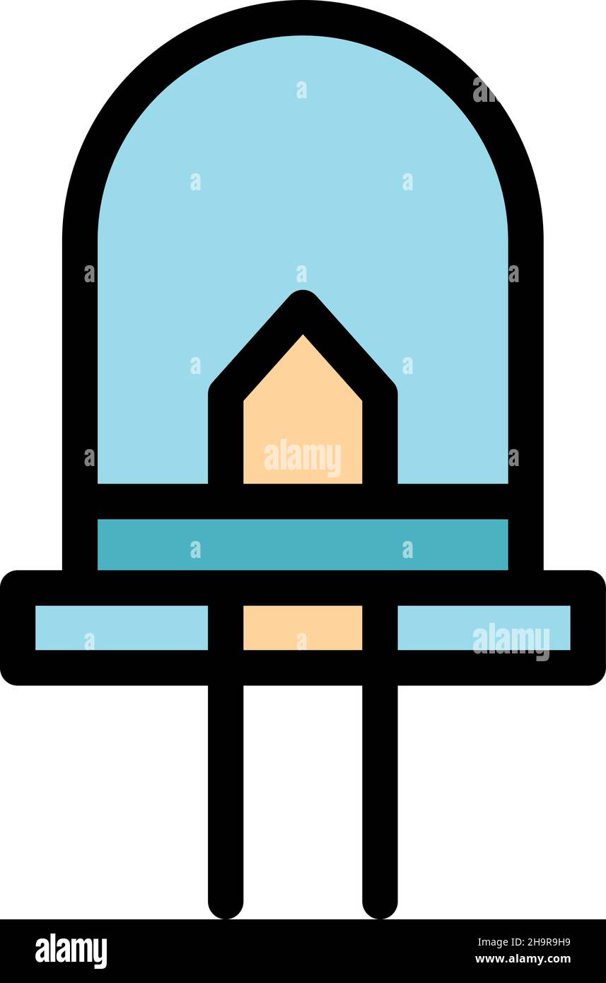 Diode component icon. Outline diode component vector icon color flat ...