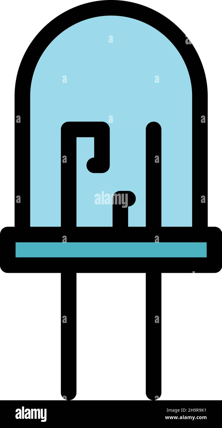 Terminal diode icon. Outline terminal diode vector icon color flat ...