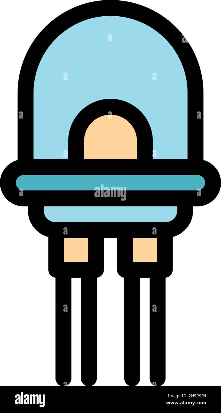 Polarity diode icon. Outline polarity diode vector icon color flat ...