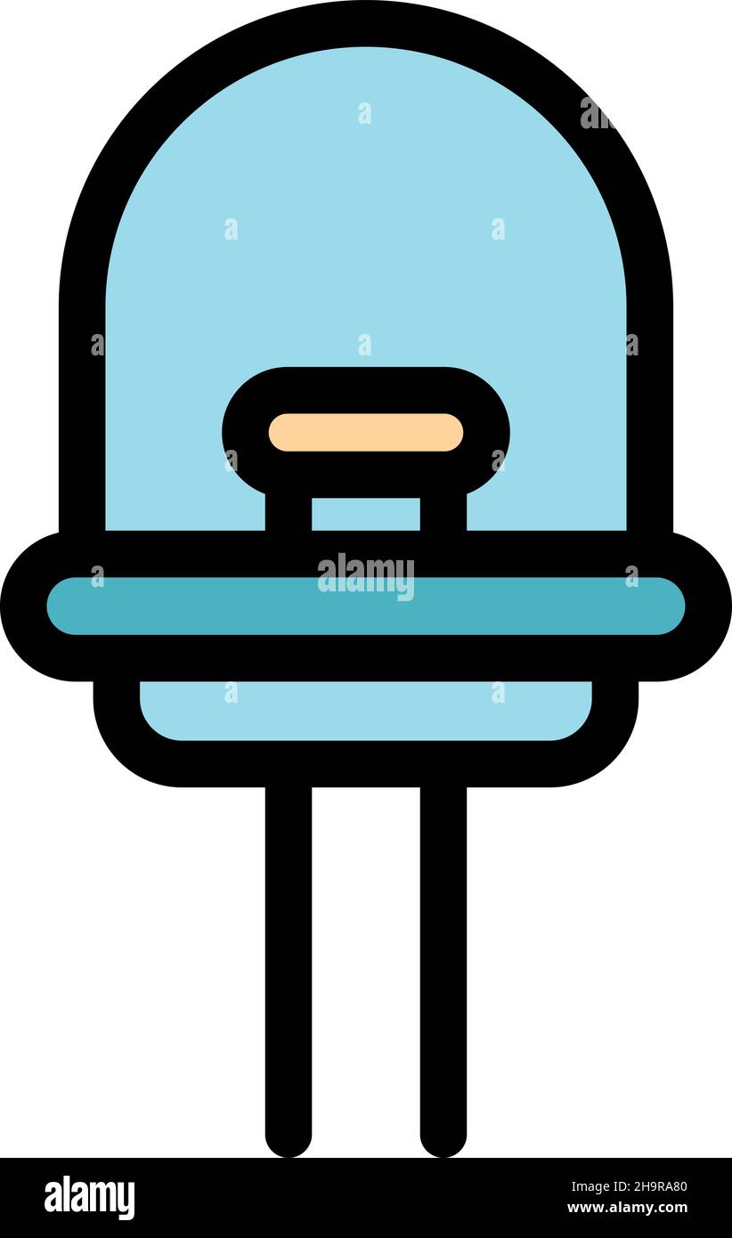 Voltage diode icon. Outline voltage diode vector icon color flat ...