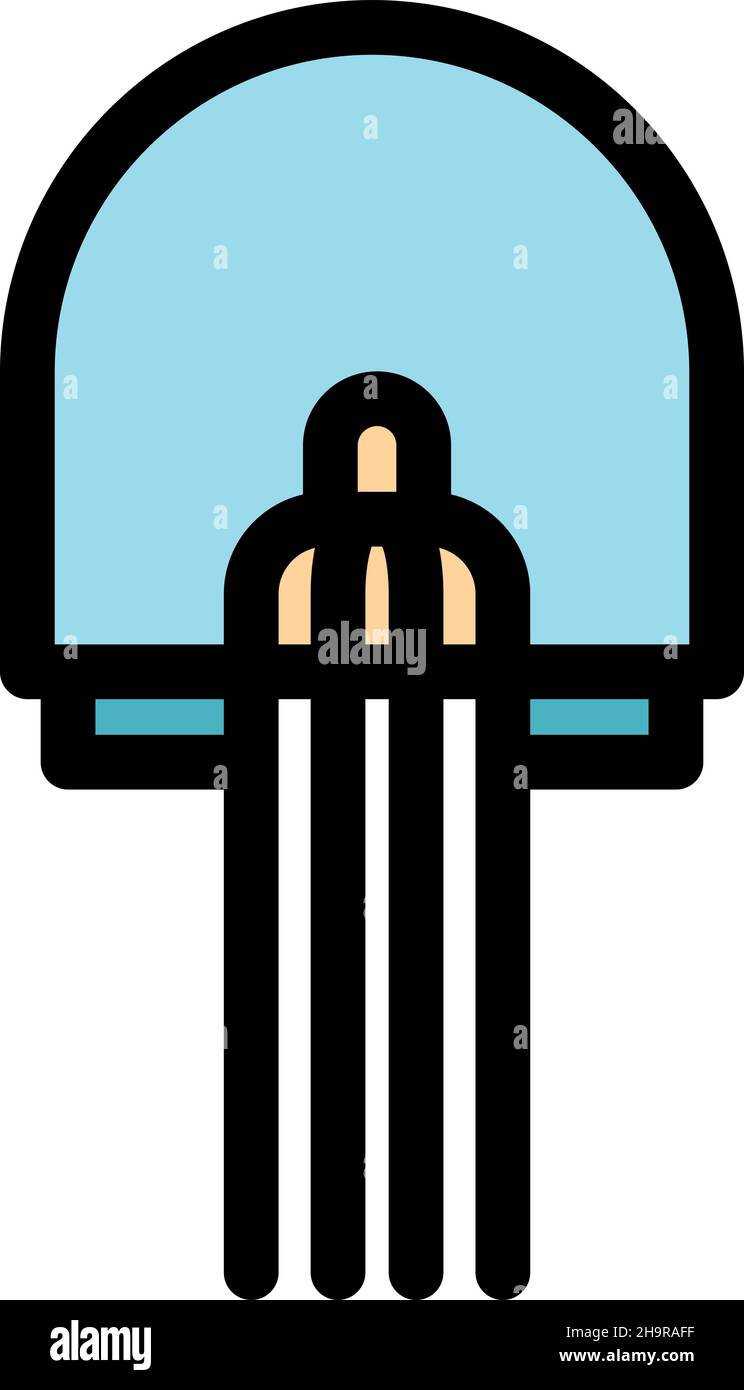 Semiconductor diode icon. Outline semiconductor diode vector icon color ...