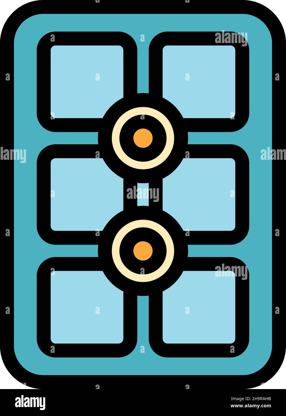 Ice tray icon. Outline ice tray vector icon color flat isolated Stock ...