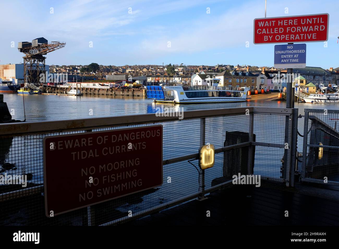 warning,sign,floating,bridge,Cowes,isle of Wight,England,UK Stock Photo ...