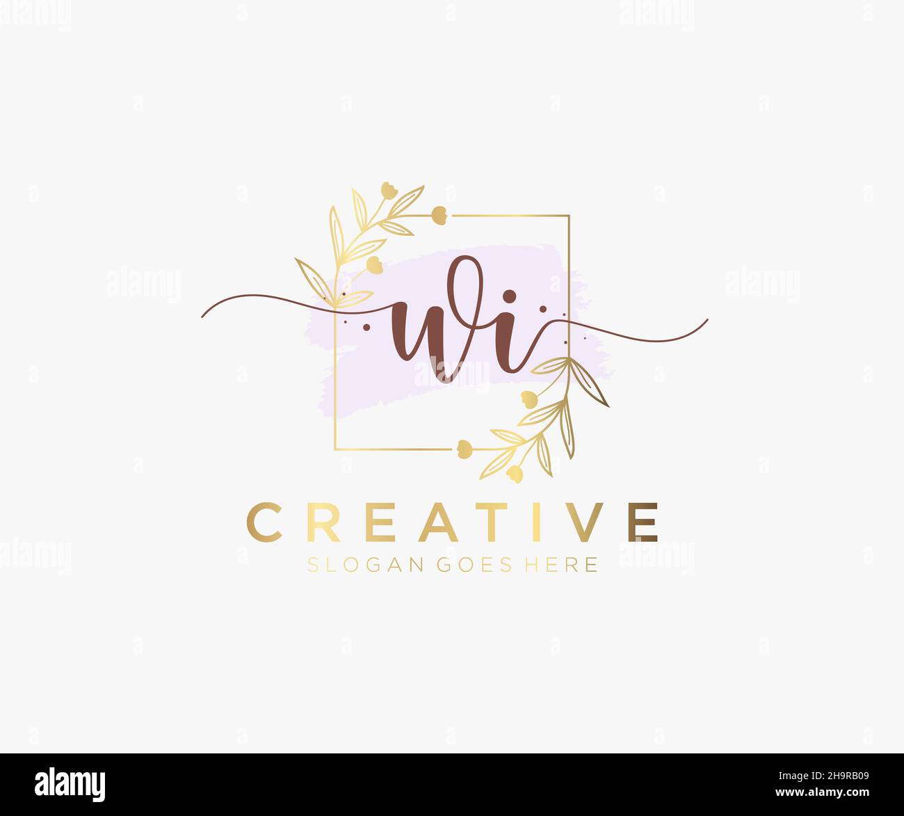 WI feminine logo. Usable for Nature, Salon, Spa, Cosmetic and Beauty ...